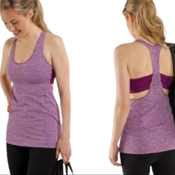 lululemon athletica | Tops | Lululemon Turbo Tank Built In Bra Purple ...
